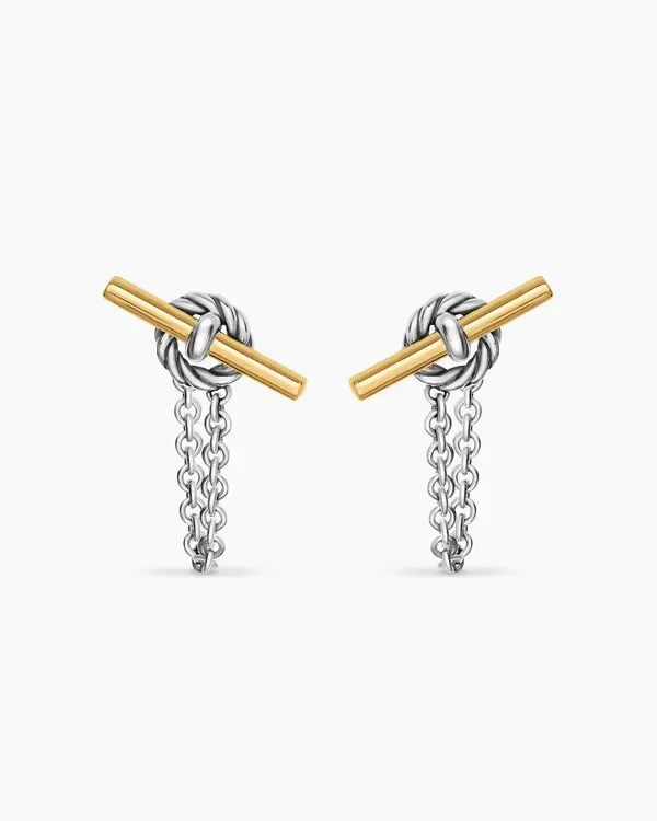 David Yurman Dy Mercer® Petite Toggle Chain Stud Earrings - Sterling Silver/18k Yellow Gold