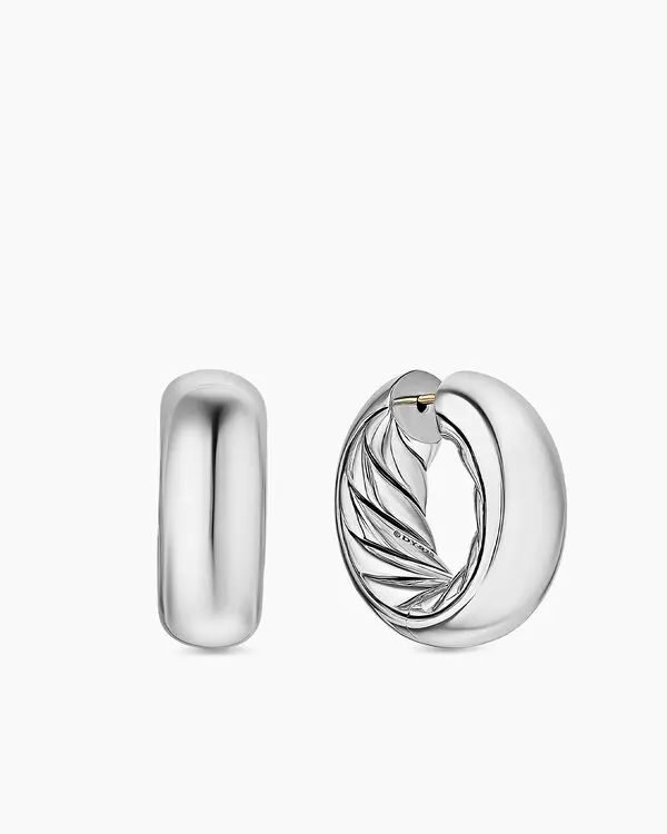 David Yurman Dy Mercer® Sterling Silver Hoop Earrings - All Sterling Silver