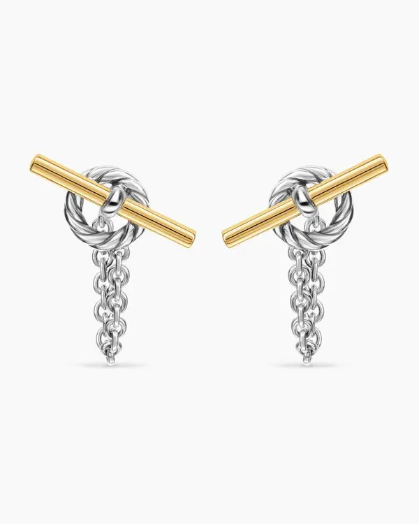 David Yurman Dy Mercer® Bold Toggle Chain Stud Earrings - Sterling Silver/18k Yellow Gold