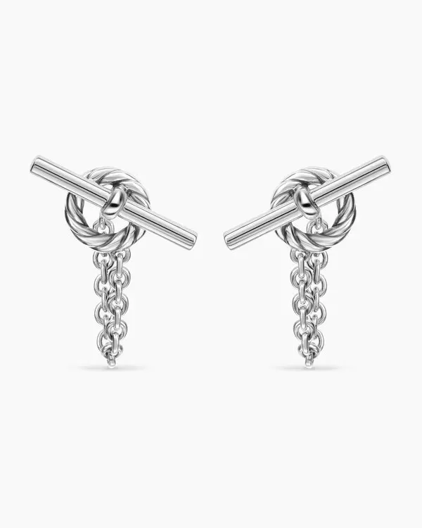 David Yurman Dy Mercer Bold Toggle Chain Stud Earrings - All Sterling Silver