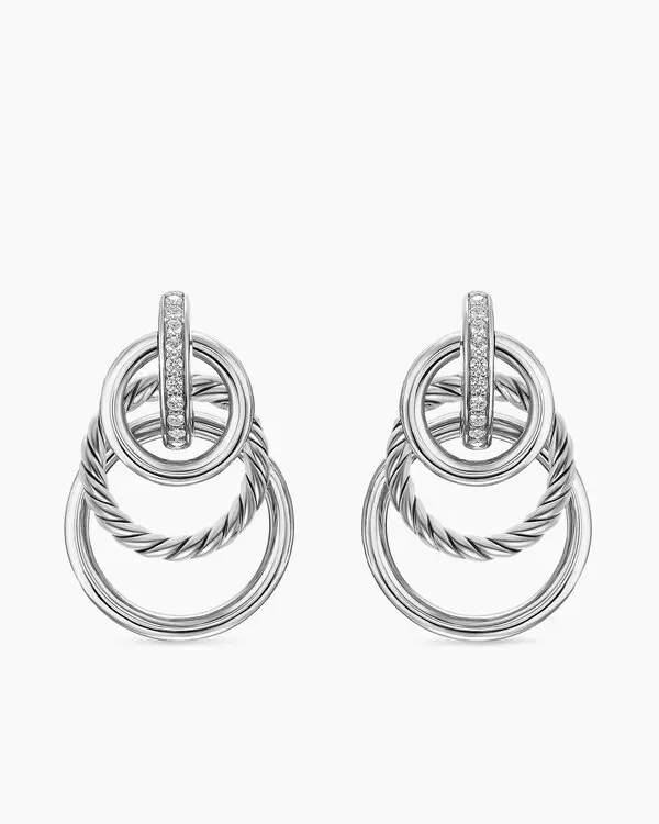 David Yurman Dy Mercer® Triple Ring Drop Earrings - Diamond
