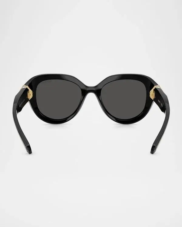 SWAROVSKI Round Embellished Sunglasses - Black