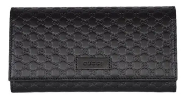 Gucci Continental Wallet Microssima - Black