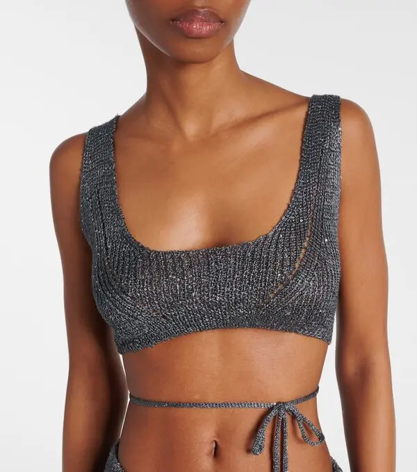 BANANHOT Alma Sequined Top - Grey