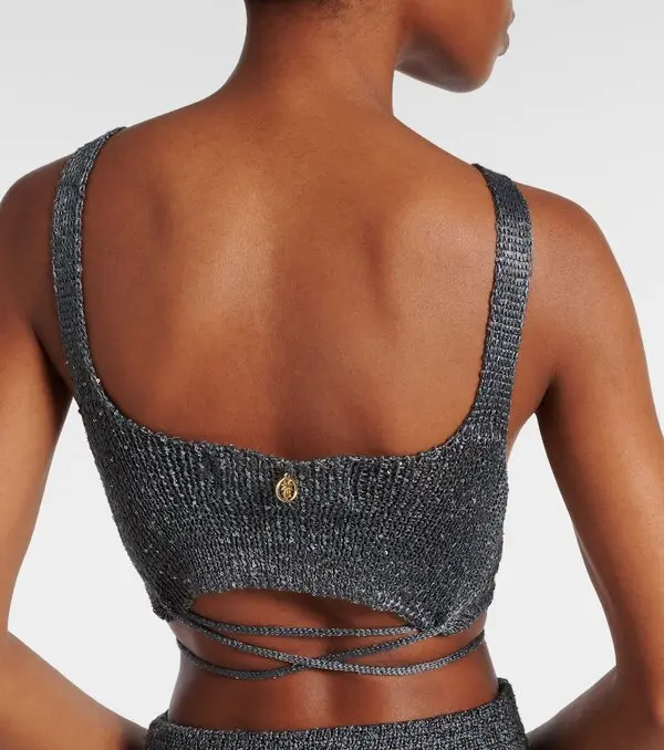 BANANHOT Alma Sequined Top - Grey