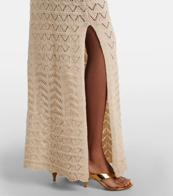 BANANHOT Rey Crochet Maxi Dress - Beige
