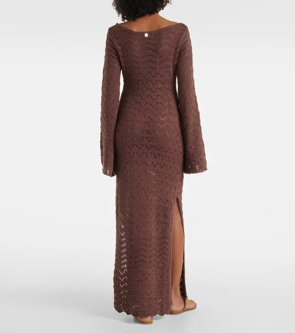 BANANHOT Rey Crochet Maxi Dress - Brown