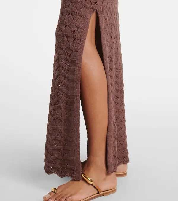 BANANHOT Rey Crochet Maxi Dress - Brown