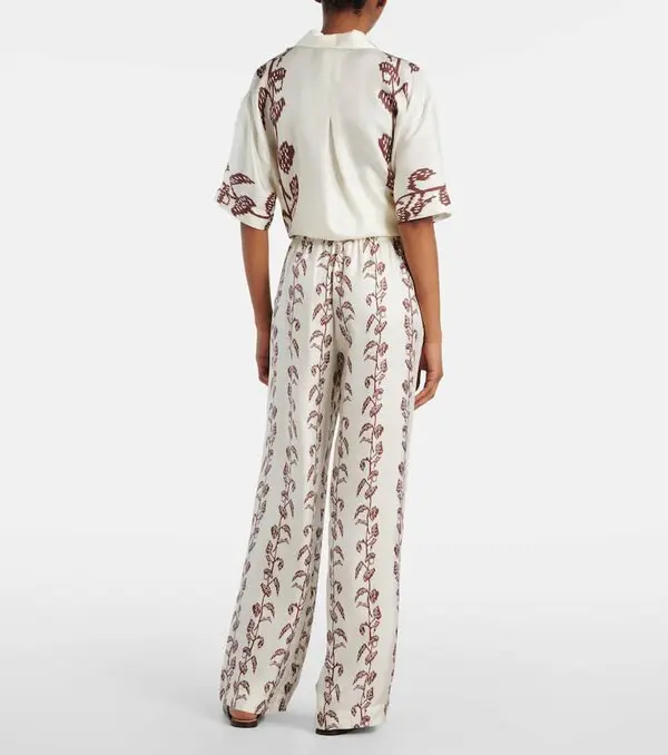 Asceno Aurelia Silk Twill Wide-leg Pants