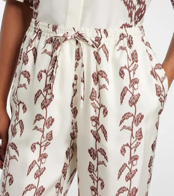 Asceno Aurelia Silk Twill Wide-leg Pants - Brown