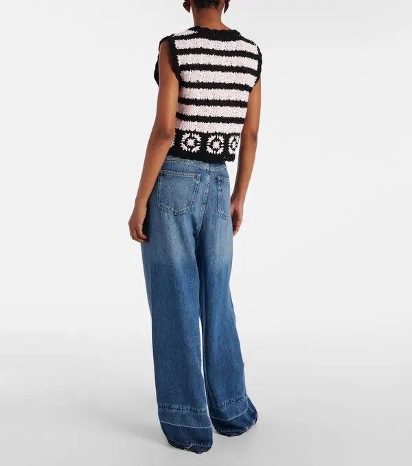 GANNI Pleated Wide-leg Jeans