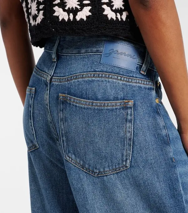 GANNI Pleated Wide-leg Jeans
