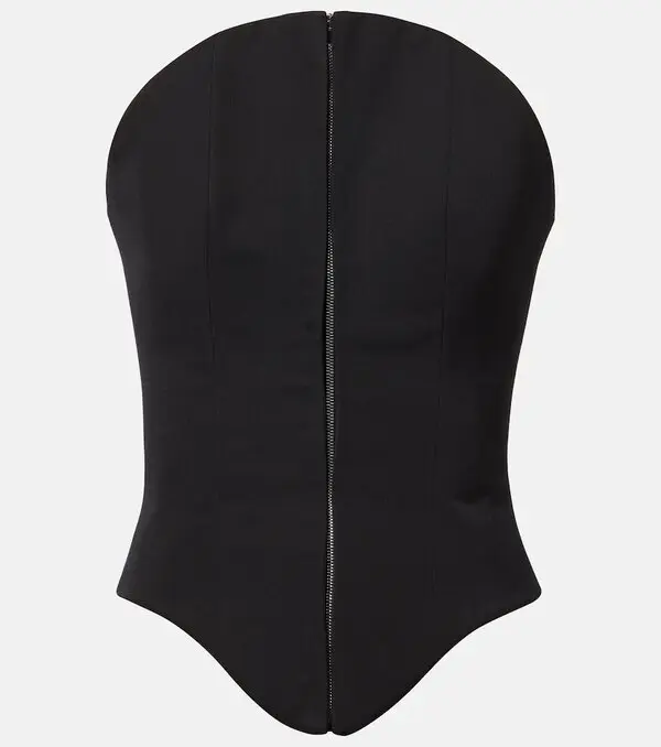 Alexander McQueen Wool Corset Top - Black