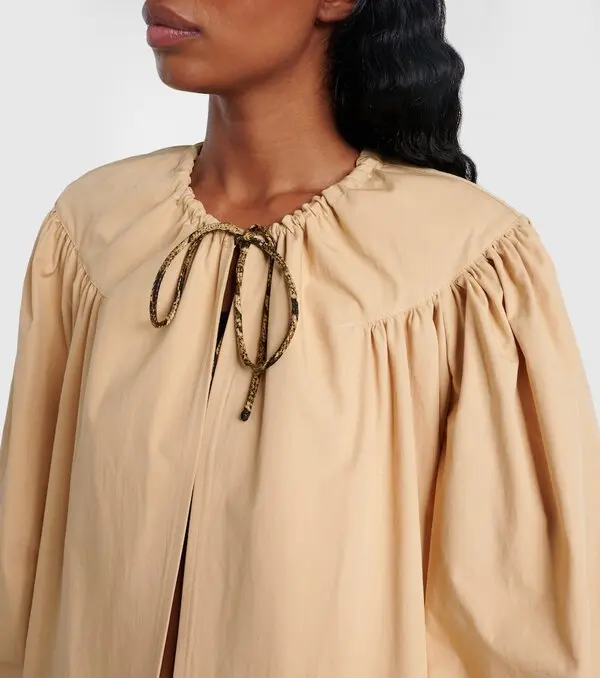 Dries Van Noten Gathered Cotton Poplin Coat