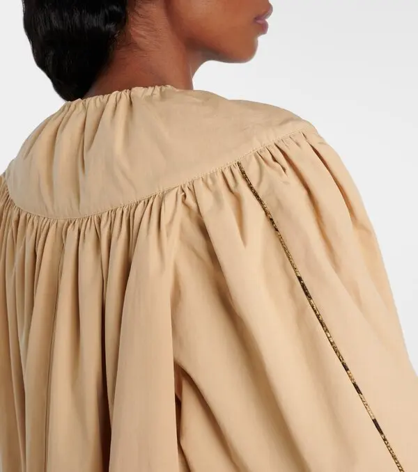 Dries Van Noten Gathered Cotton Poplin Coat