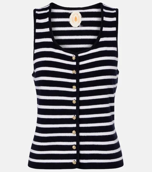 Jardin Des Orangers Striped Cashmere Sweater Vest - Blue