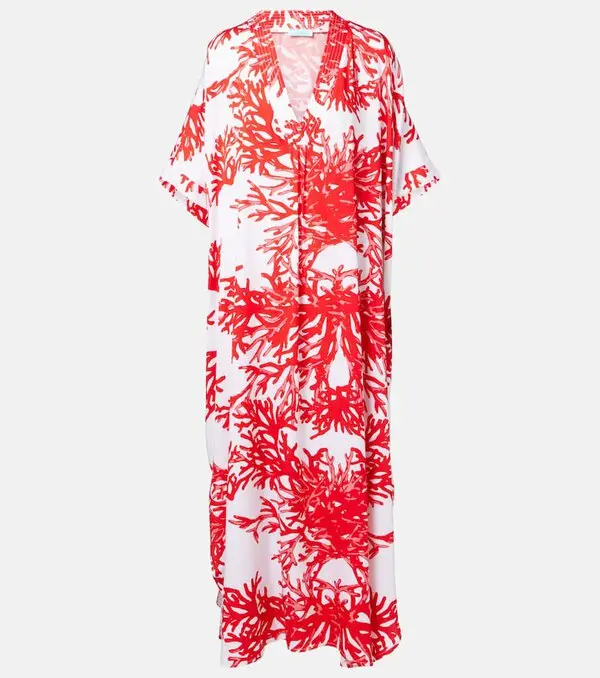 Melissa Odabash Vanessa Printed Kaftan - Red