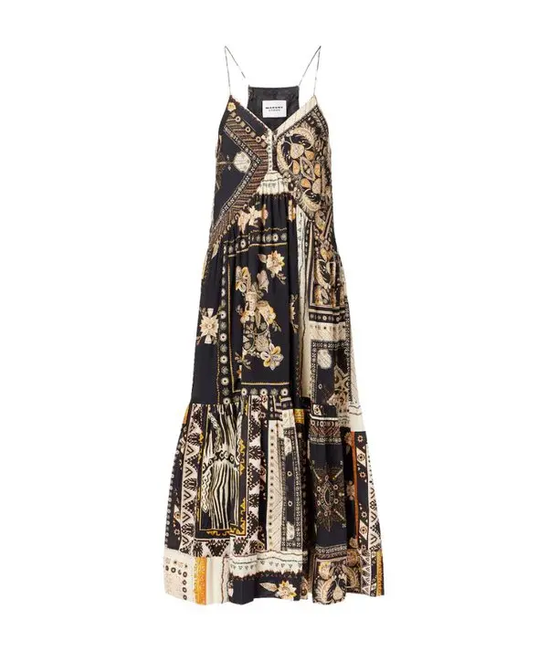 MARANT ETOILE Sabbage Printed Cotton Midi Dress - Multicoloured