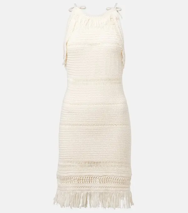 MARANT ETOILE Araliage Macramé Minidress - White