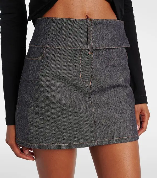 COURREGES Courrèges Belted Denim Miniskirt - Grey