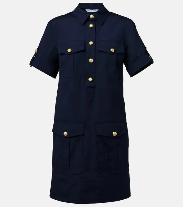 Veronica Beard Lucca Embellished Shirt Dress - Blue
