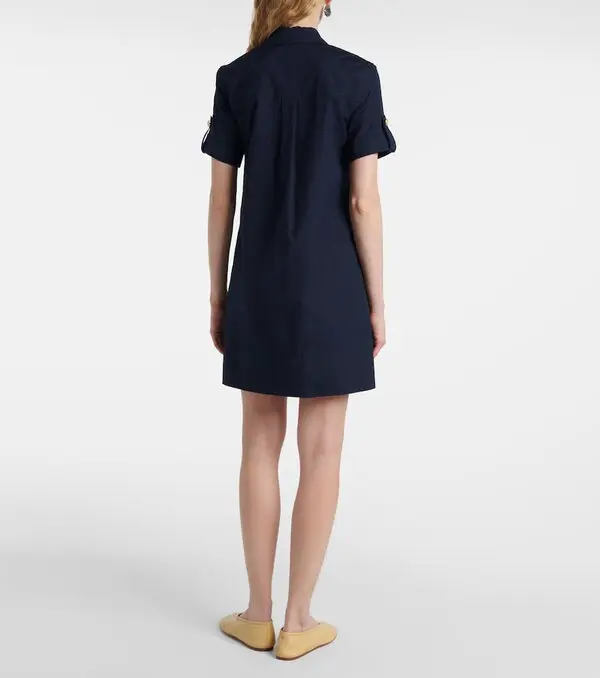 Veronica Beard Lucca Embellished Linen Shirt Dress