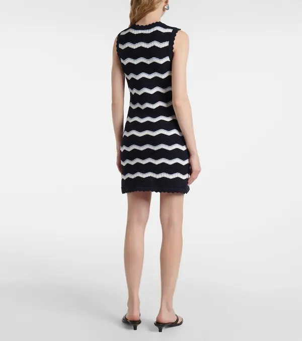 Veronica Beard Templeton Chevron Cotton-blend Minidress