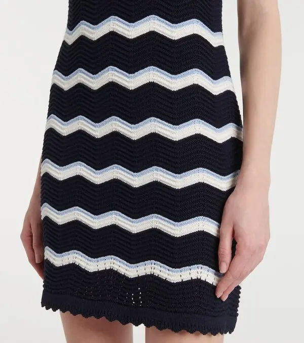 Veronica Beard Templeton Chevron Cotton-blend Minidress