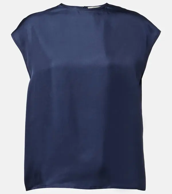 Asceno Dasha Silk Top - Blue