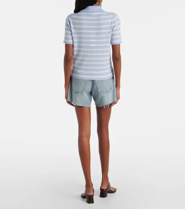 Veronica Beard Shana Striped Cashmere Polo Sweater