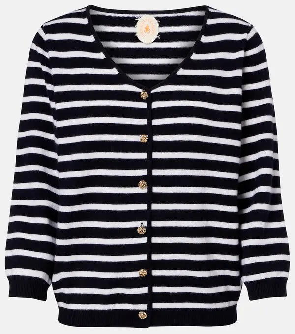Jardin Des Orangers Striped Cashmere Cardigan - Blue