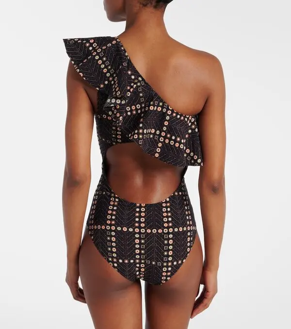 MARANT ETOILE Siciliyage One-shoulder Swimsuit - Black
