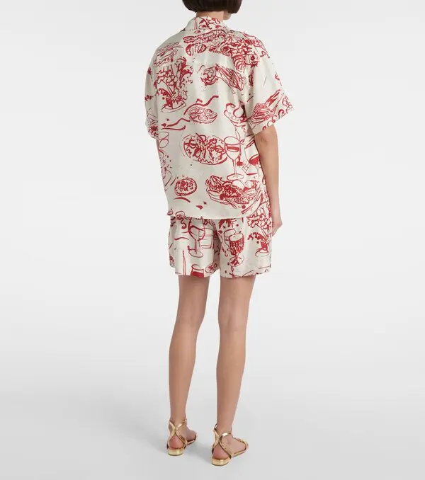 Asceno Pragua Printed Silk Twill Shirt - Red