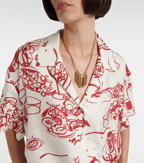 Asceno Pragua Printed Silk Twill Shirt - Red