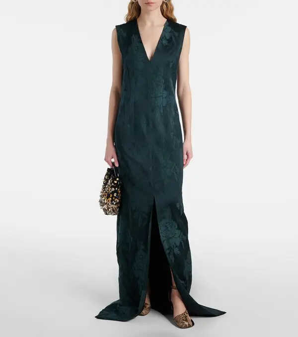 Dries Van Noten Floral Jacquard Gown