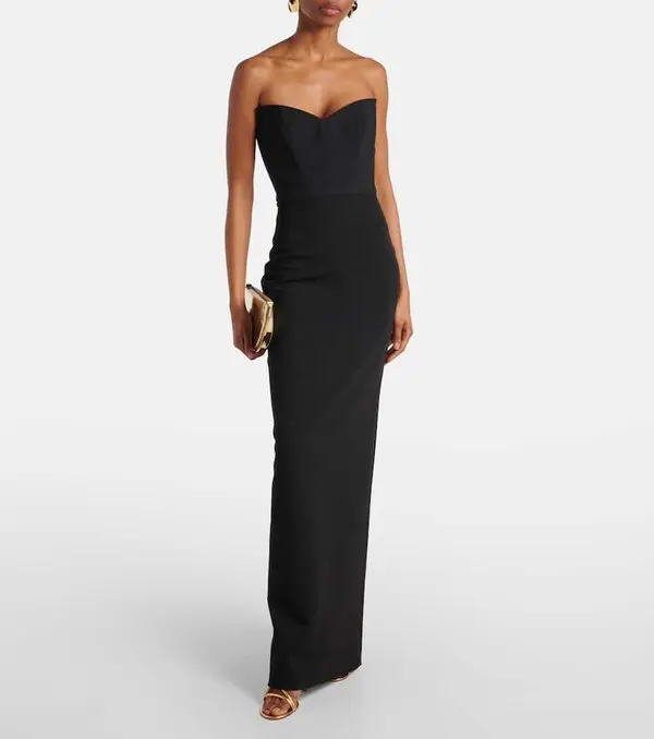 Solace London Malla Crepe Corset Maxi Dress