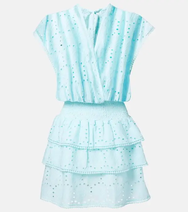 Melissa Odabash Jess Cotton Crochet Minidress - Blue