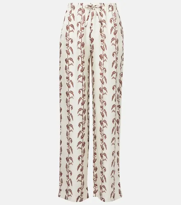 Asceno Aurelia Silk Twill Wide-leg Pants - Brown