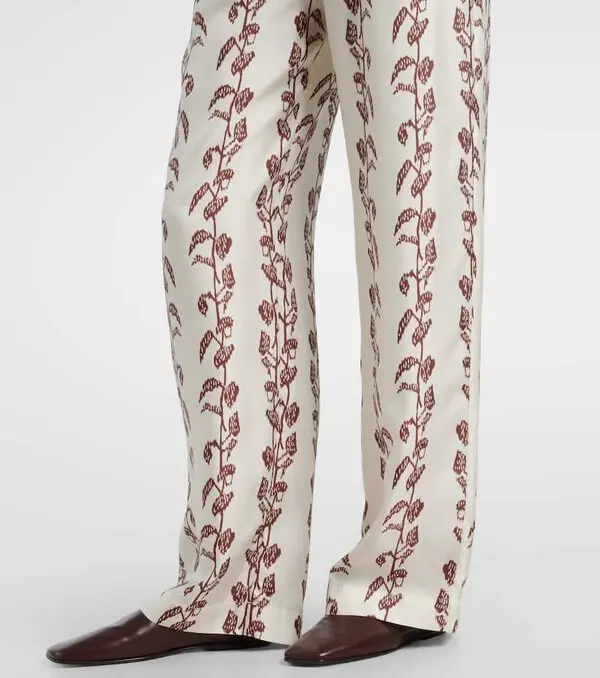 Asceno Aurelia Silk Twill Wide-leg Pants - Brown