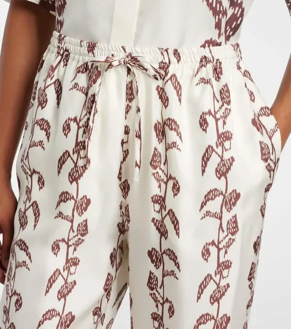 Asceno Aurelia Silk Twill Wide-leg Pants - Brown
