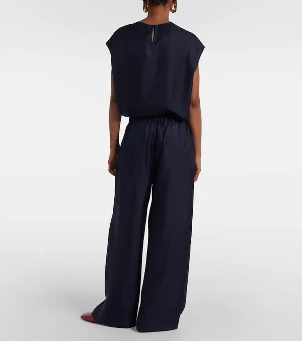 Asceno Isola Silk Wide-leg Pants