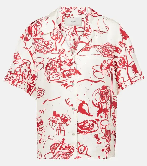 Asceno Pragua Printed Silk Twill Shirt - Red