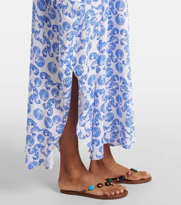Melissa Odabash Vanessa Printed Kaftan - Blue