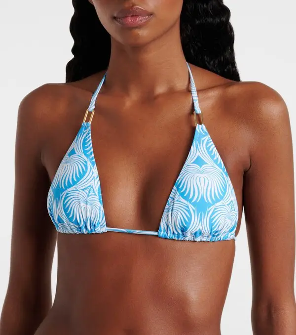 Melissa Odabash Cancun Printed Bikini Top - Blue