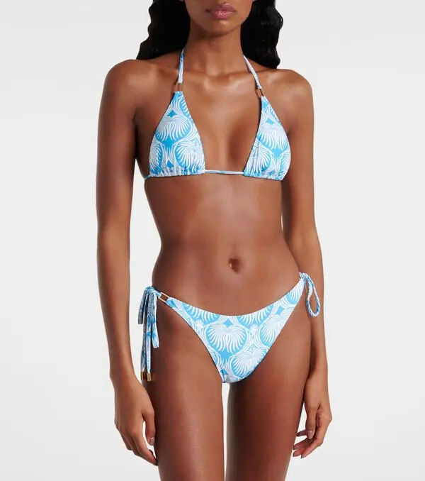 Melissa Odabash Cancun Printed Bikini Top - Blue