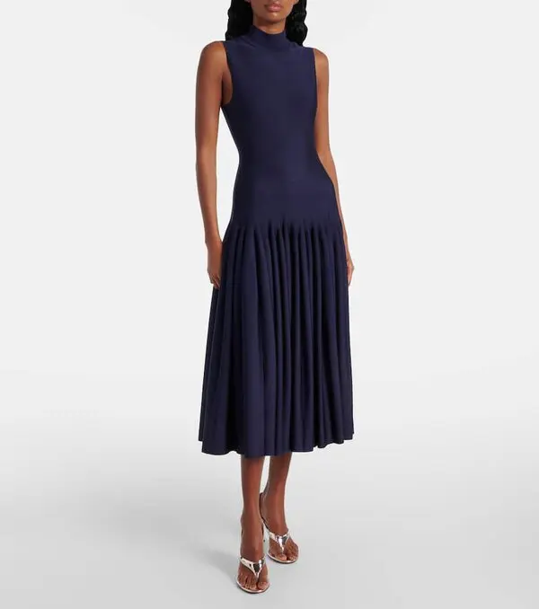 Alaïa Godet Midi Dress