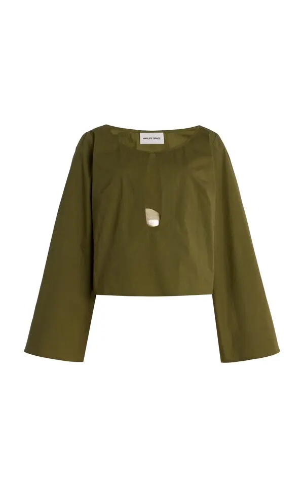 MARLIES GRACE Exclusive Ocean Cotton Top - Green
