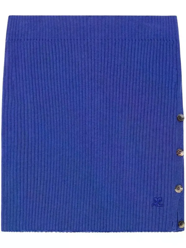 COURREGES Ribbed Mini Skirt - Blue