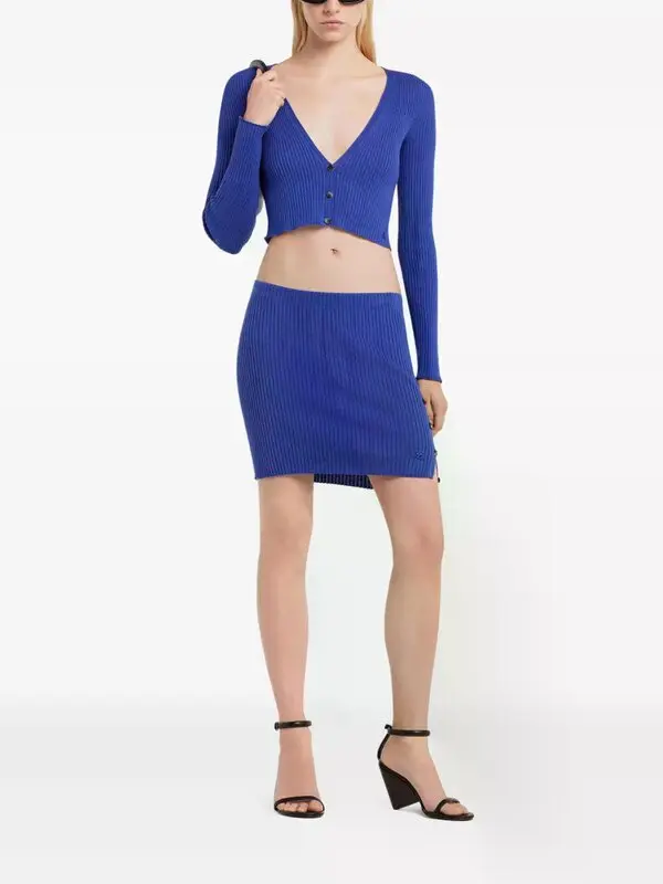 COURREGES Ribbed Mini Skirt - Blue