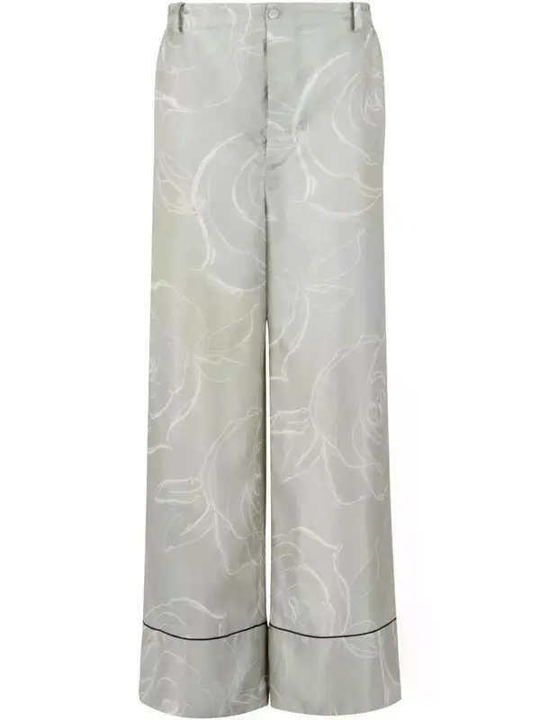 Marni Rose-print Palazzo Pants